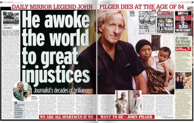 Vale John Pilger, at times a near-lone voice for truth against power ...
